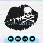 Skull Lips Svg Silhouette, Skull Kiss Lips Svg Png, Cricut Cut Files